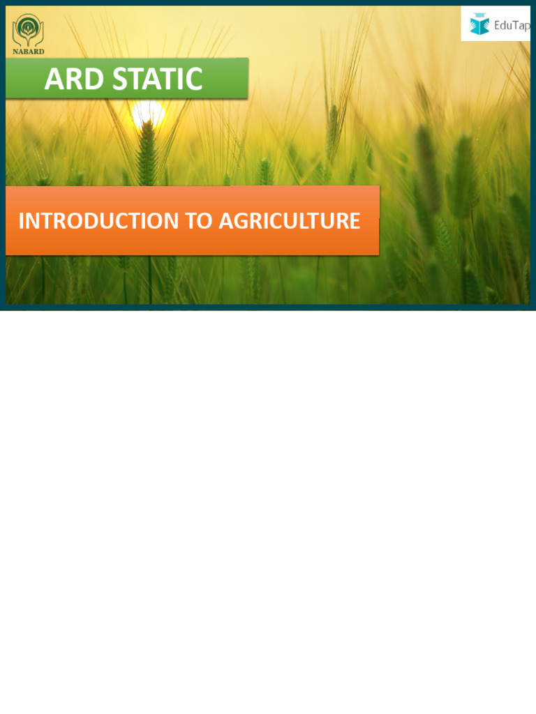 L-1 Introduction To Agriculture | PDF | Agriculture | Horticulture