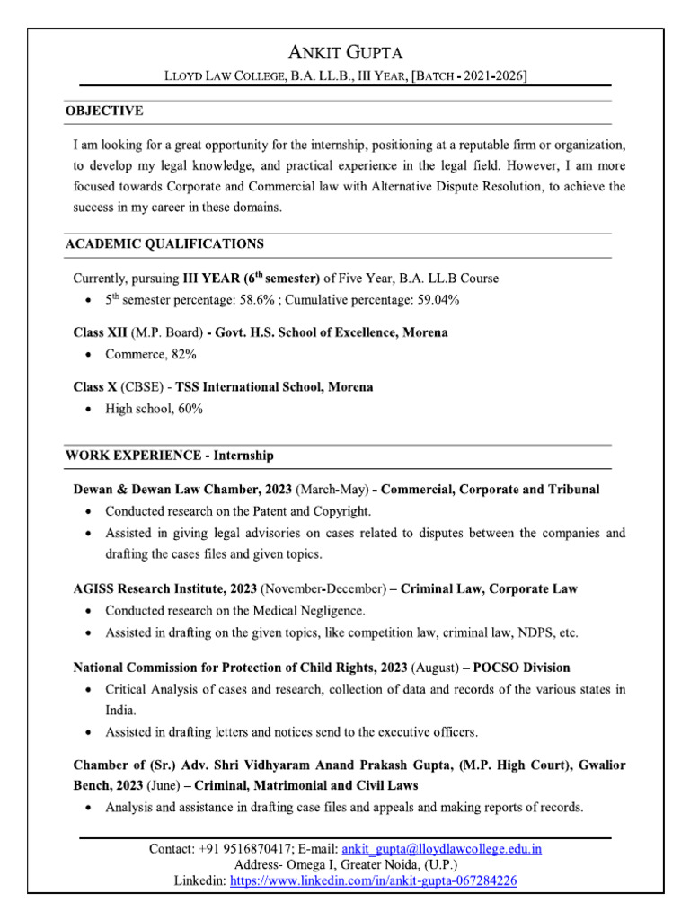 CV Format | PDF