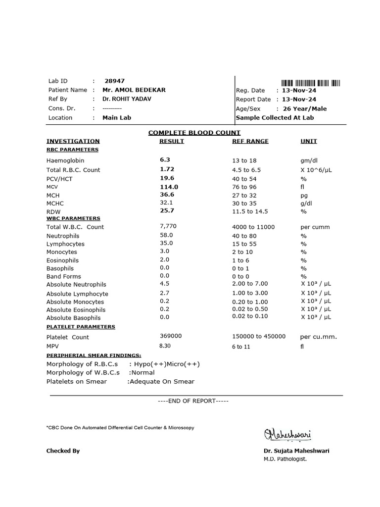 Amol Bedekar - 13112024 - CBC - M1 | PDF | White Blood Cell | Immunology