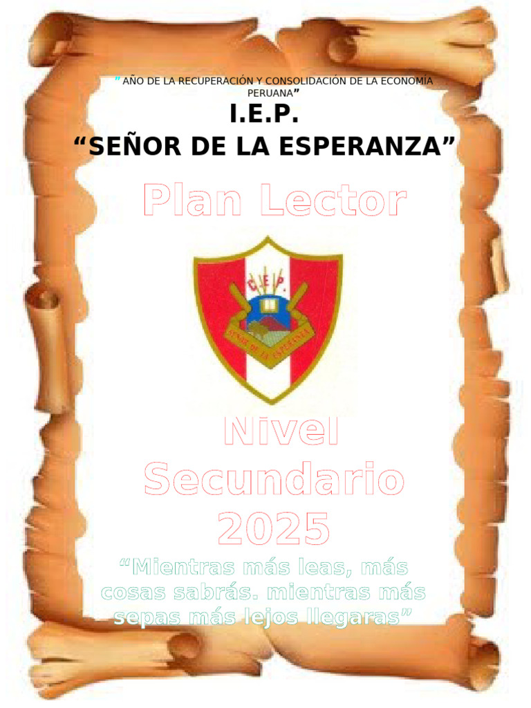 Plan Lector - Secundaria | PDF | Enseñando | Salón de clases