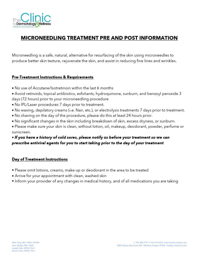 Microneedling Pre & Post Care Guide | PDF | Skin Care | Dermatology