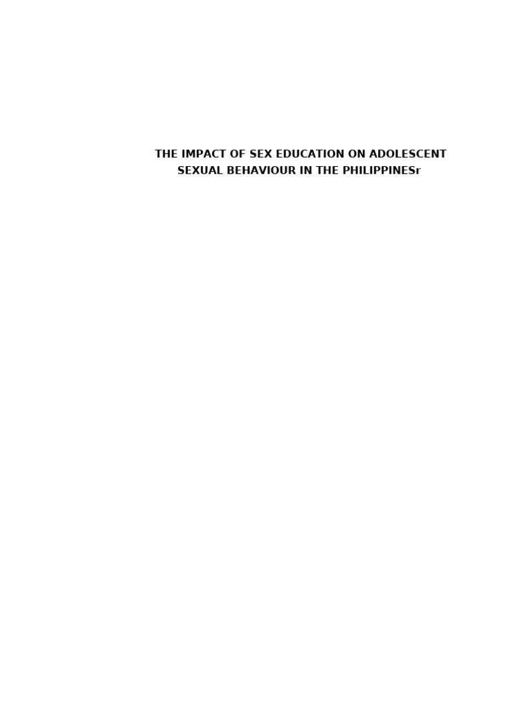 The Impact of Sex Education On Adolescent | PDF | Sex Education ...
