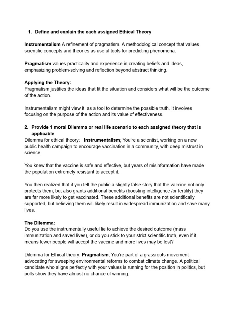 Instrumentalism & Pragmatism | PDF | Pragmatism | Theory