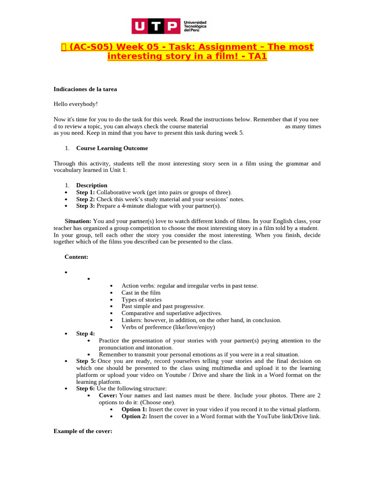 ? (AC-S05) Week 05 - Task Assignment - The Most Interesting Story in A ...