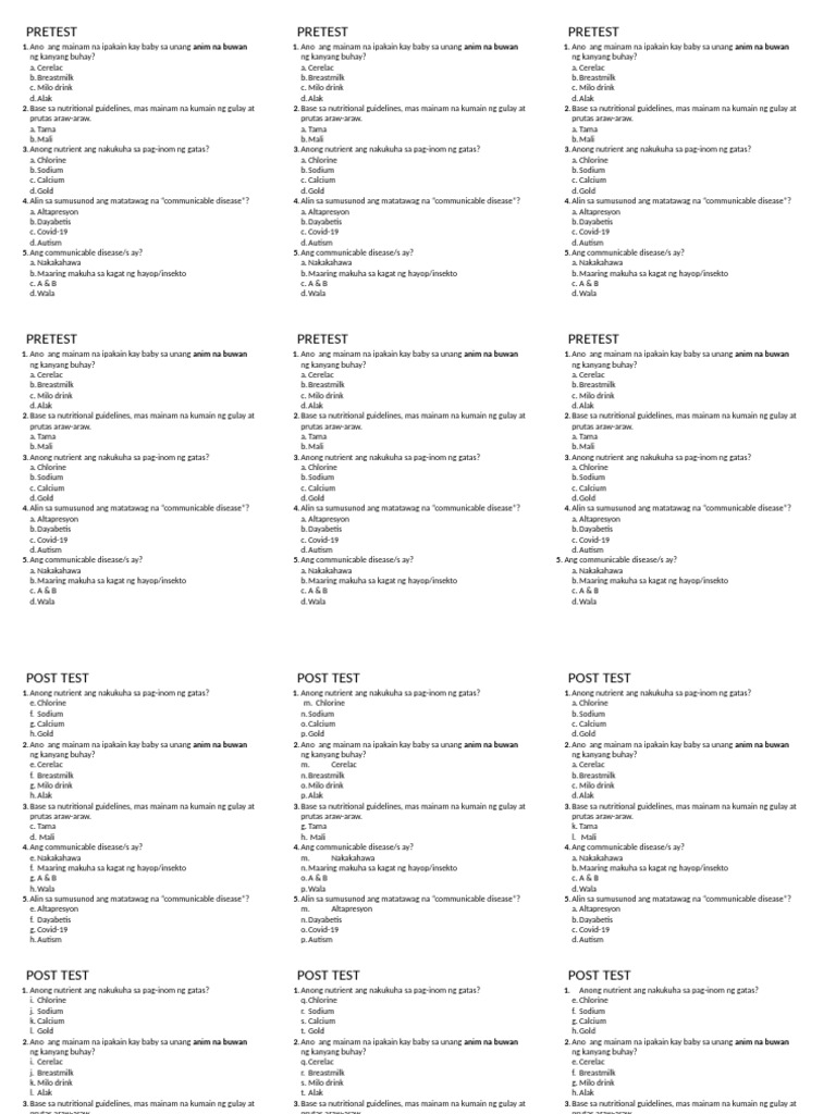 Pretest and Posttest | PDF
