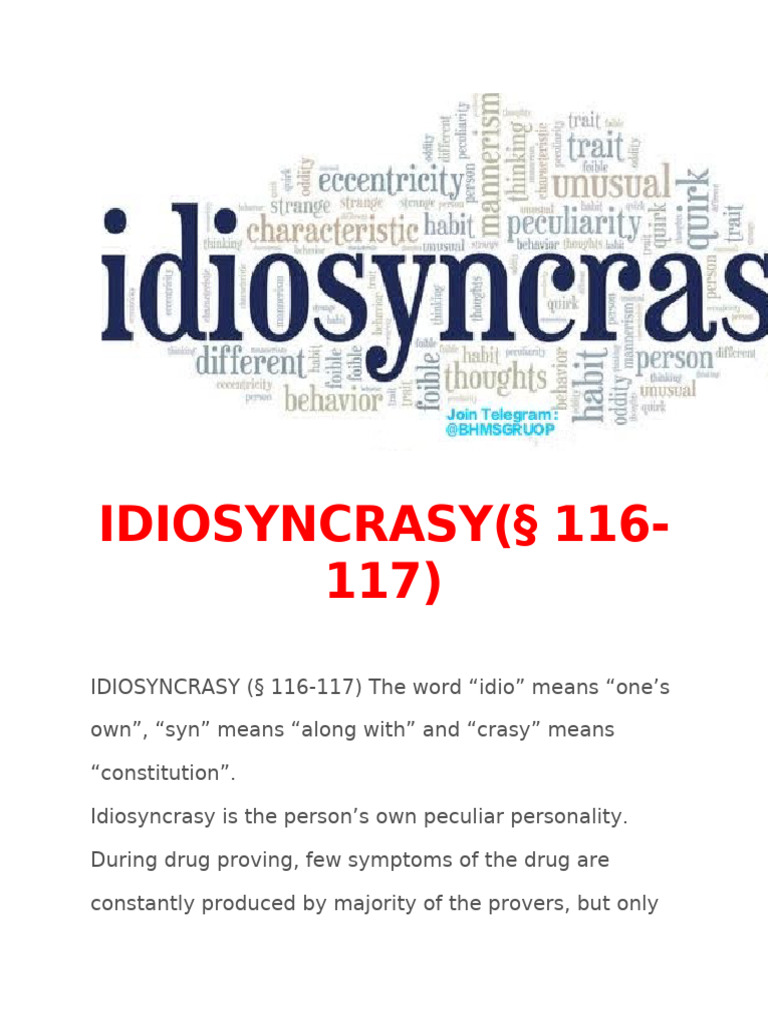 Idiosyncrasy Telegram @bhmsgruop | PDF | Allergy | Homeopathy