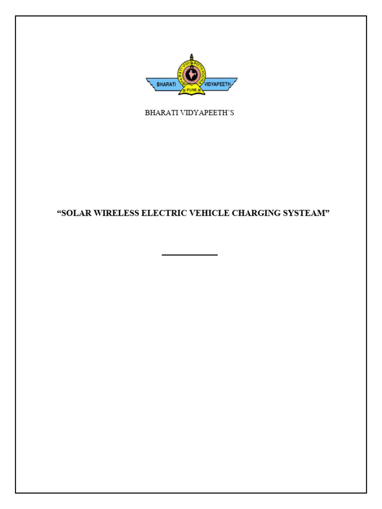 Solar Wireless Electric Vehicle Charging System Book | PDF | Electric ...