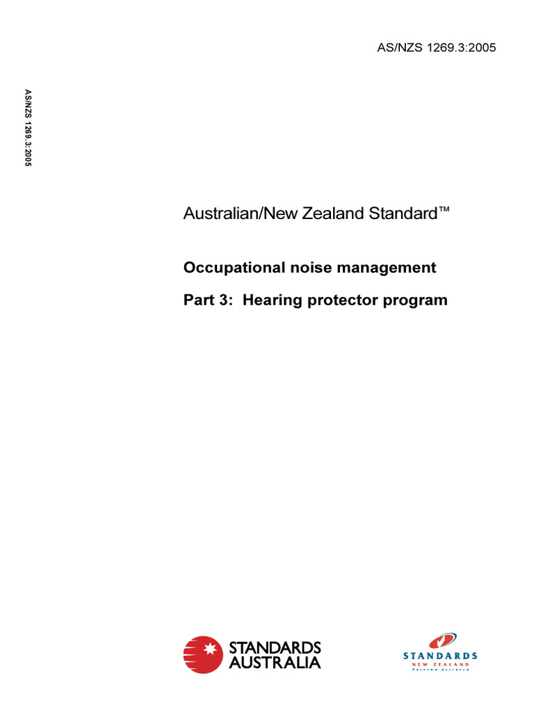 Hearing Protector Program Standard AS/NZS 1269.3 | PDF | Noise | Sound