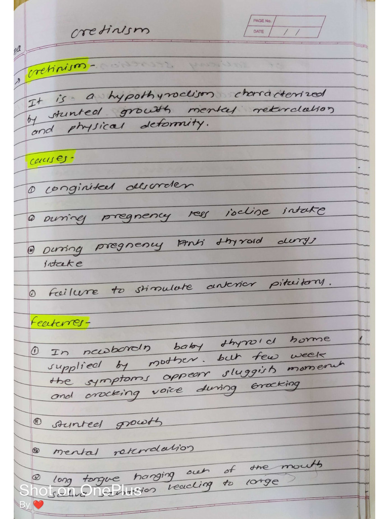 Cretinism SAQ 5 Marks | PDF