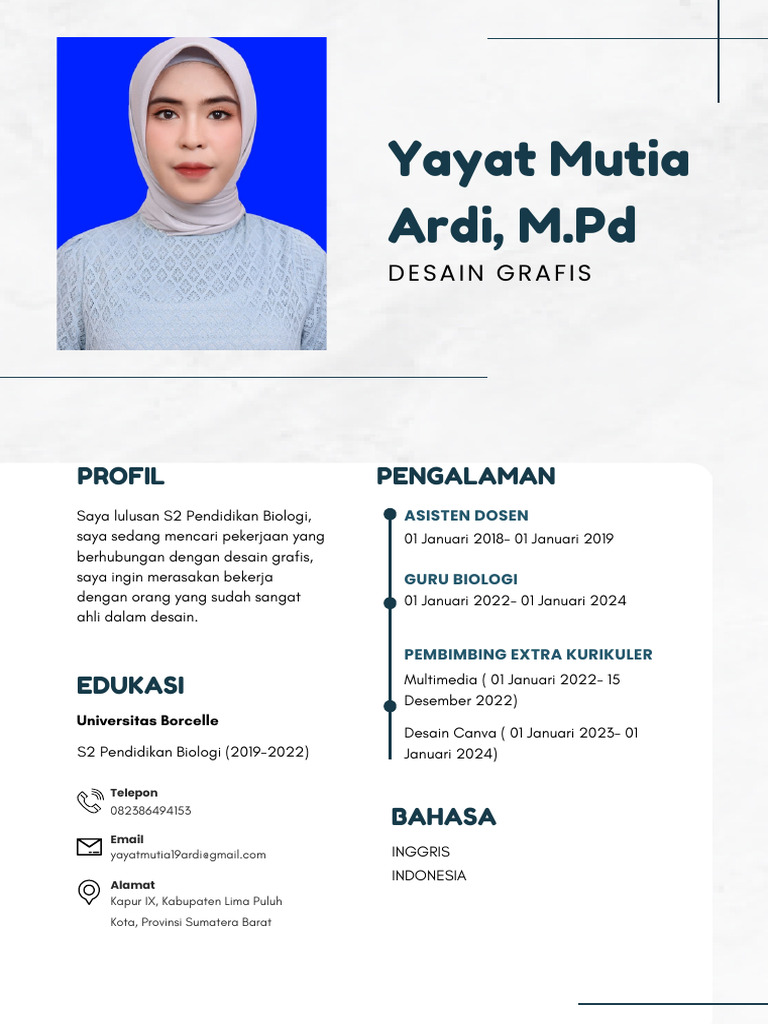 CV Yayat Mutia Ardi, M.Pd | PDF