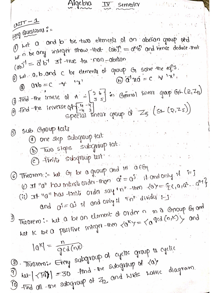 4th Sem Maths Important Questions | PDF