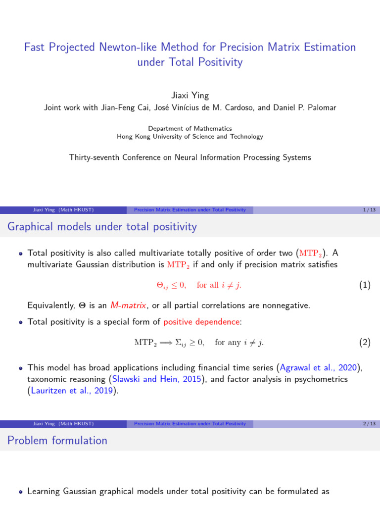 CaiCardosoPalomarYing NeurIPS2023 Slides | PDF | Algorithms And Data Structures | Applied ...