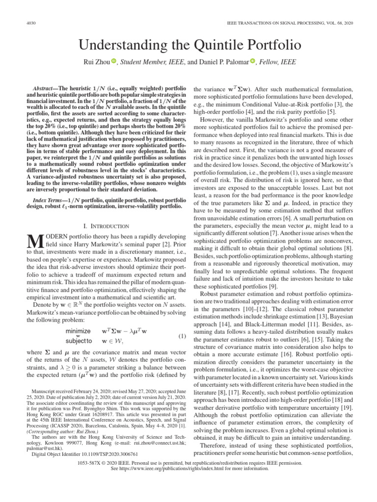 Analyzing Quintile Portfolio Strategies | PDF | Modern Portfolio Theory ...