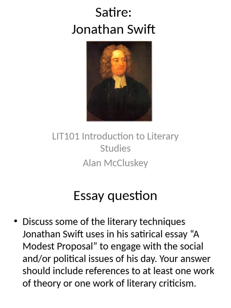 Swift's Satire in A Modest Proposal | PDF | Satire | Jonathan Swift