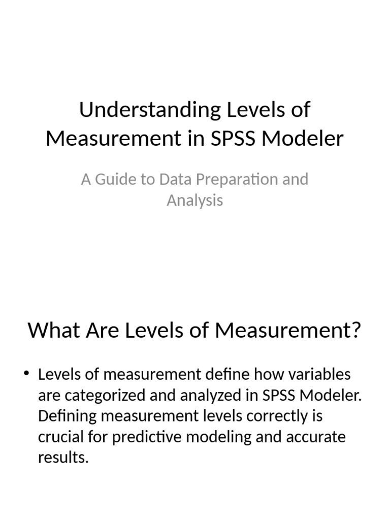 Levels of Measurement SPSS Modeler | PDF | Level Of Measurement ...