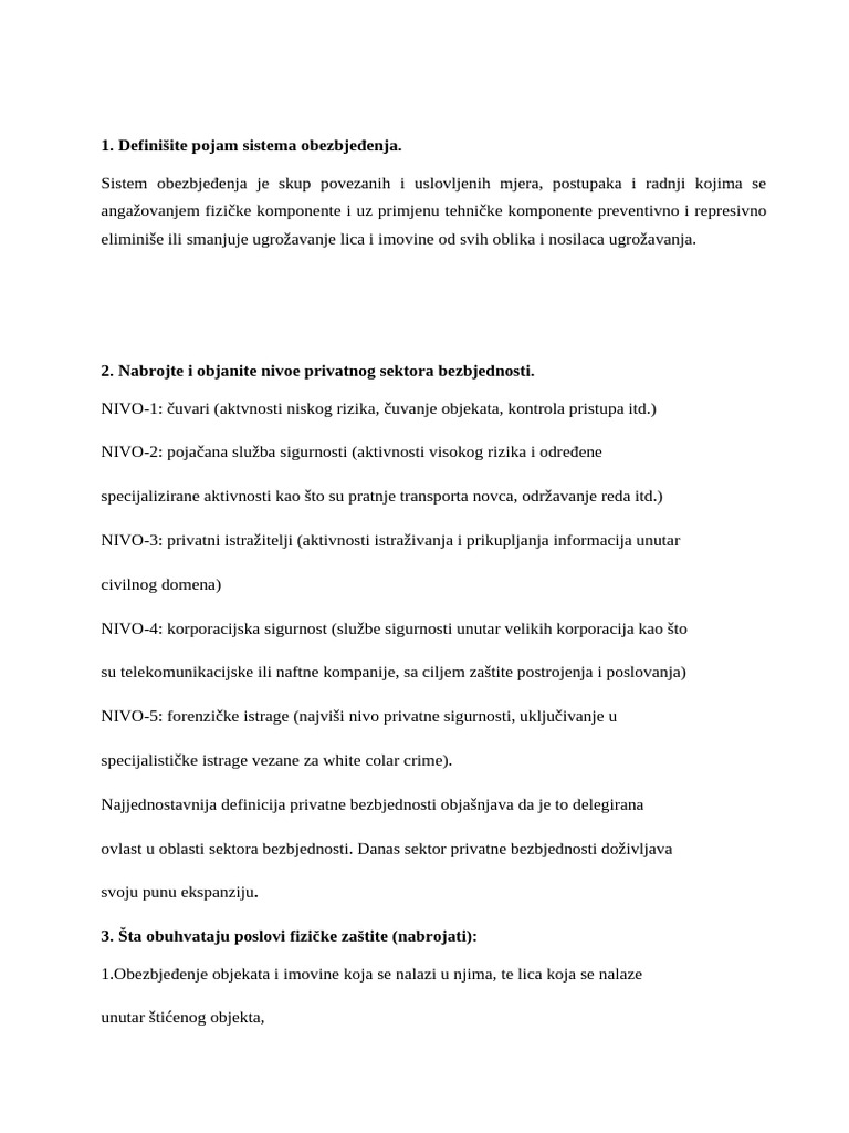 SIstem Tehnicko Fizicke Zastite 2 God | PDF