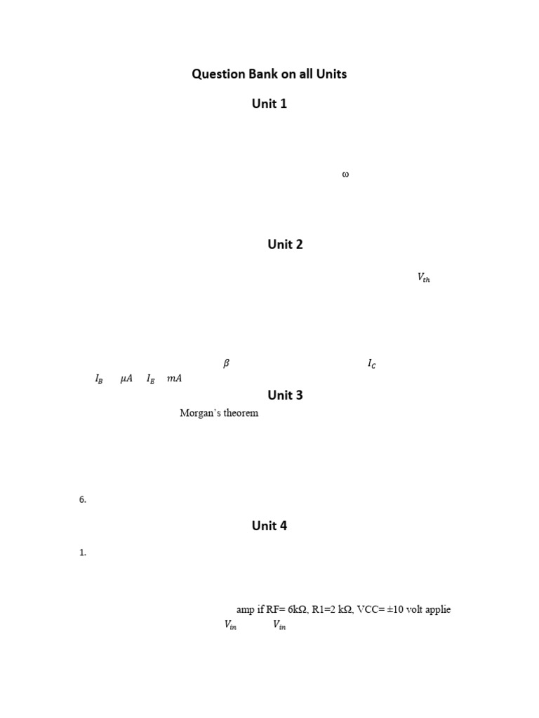 IMP Questions BXE SUBJECT For Prelims and For End Sem | PDF | Operational Amplifier | Amplifier