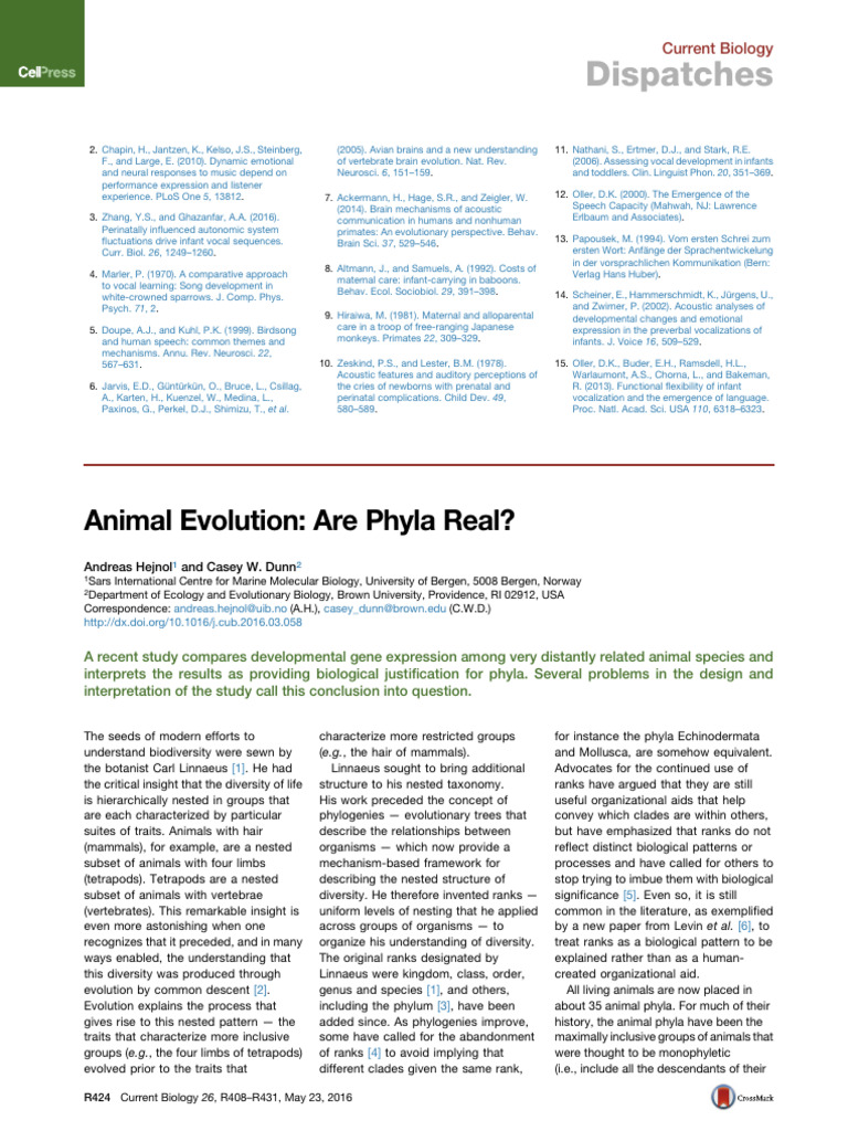 Animal Phyla: A Critical Review | PDF | Phylogenetics | Phylogenetic Tree