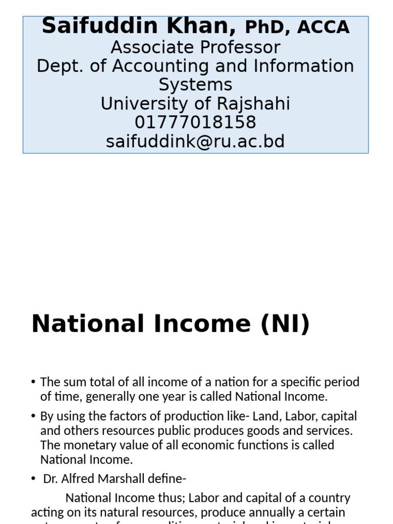 2 National Income Accounting | PDF | Measures Of National Income And ...