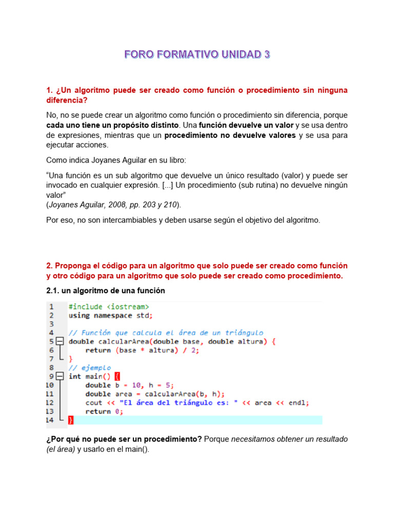 Diferencias entre Funciones y Procedimientos | PDF