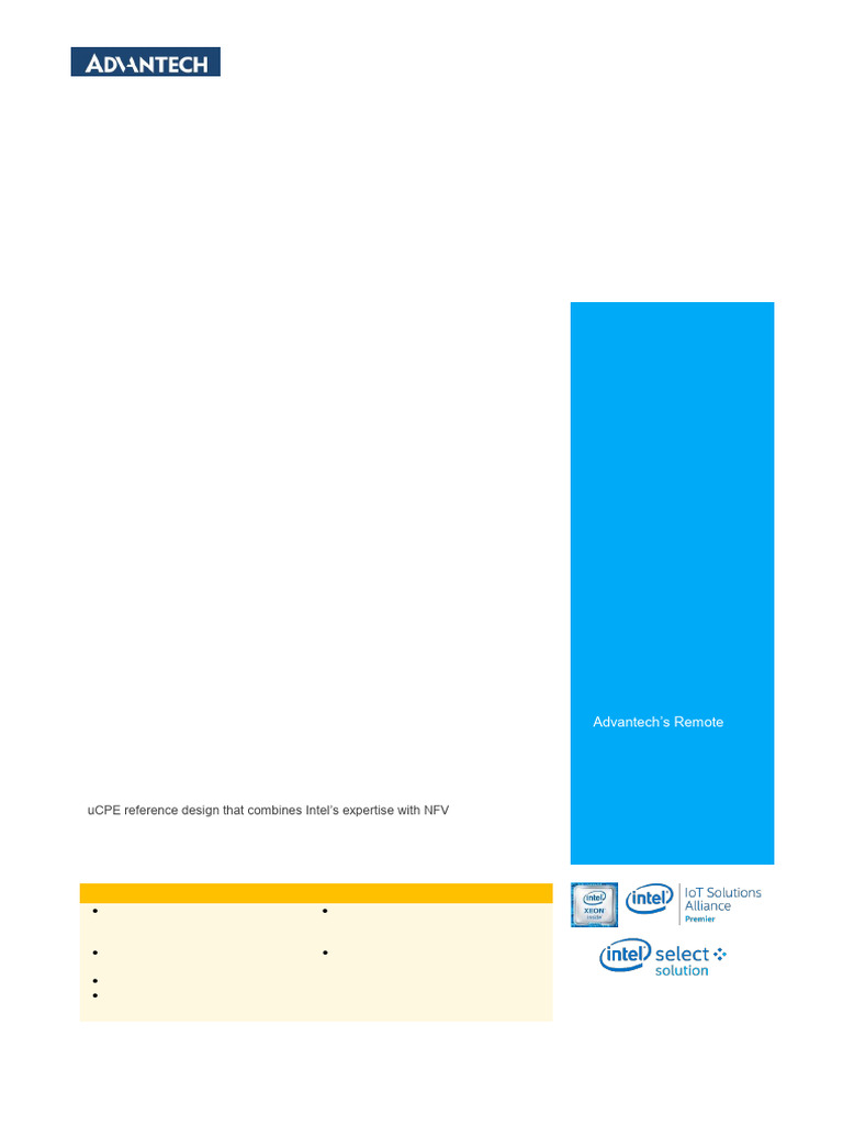 Advantech Intel Select Solutions For UCPE | PDF | Bios | Solid State Drive