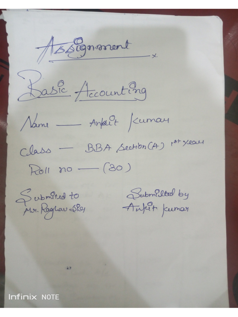 Basic Accounting Assignment | PDF