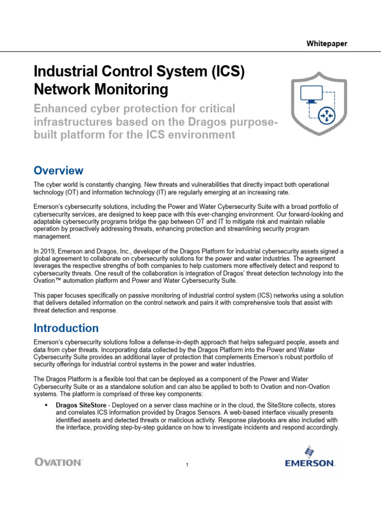 PWS - 010639 Industrial Control System Network Monitoring | PDF ...