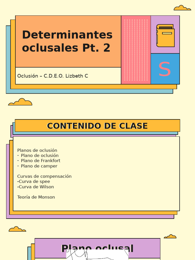 Determinantes Oclusales: Planos y Curvas | PDF | Diente | Anatomia dental