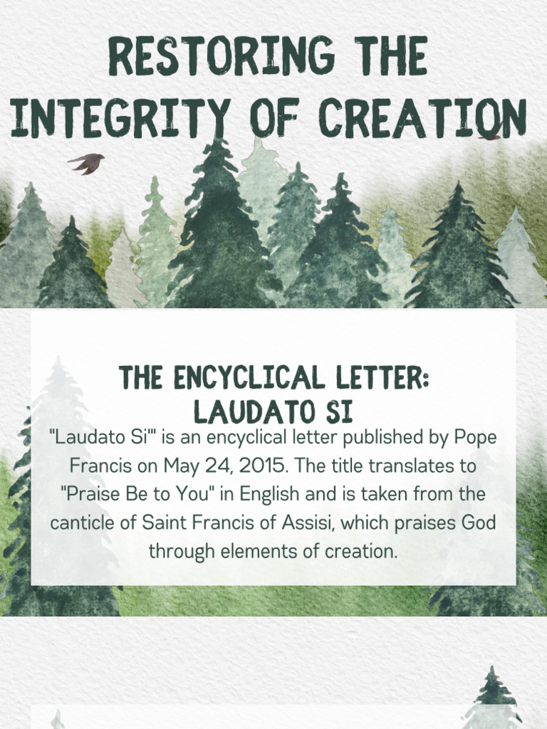 Restoring The Integrity of Creation | PDF