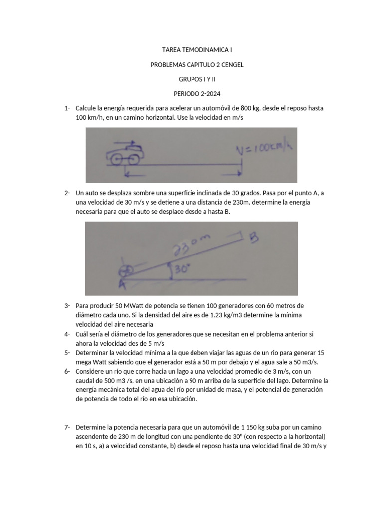 Tarea Termo 2 2025 Cap2 | PDF | Transferencia de calor | Calor