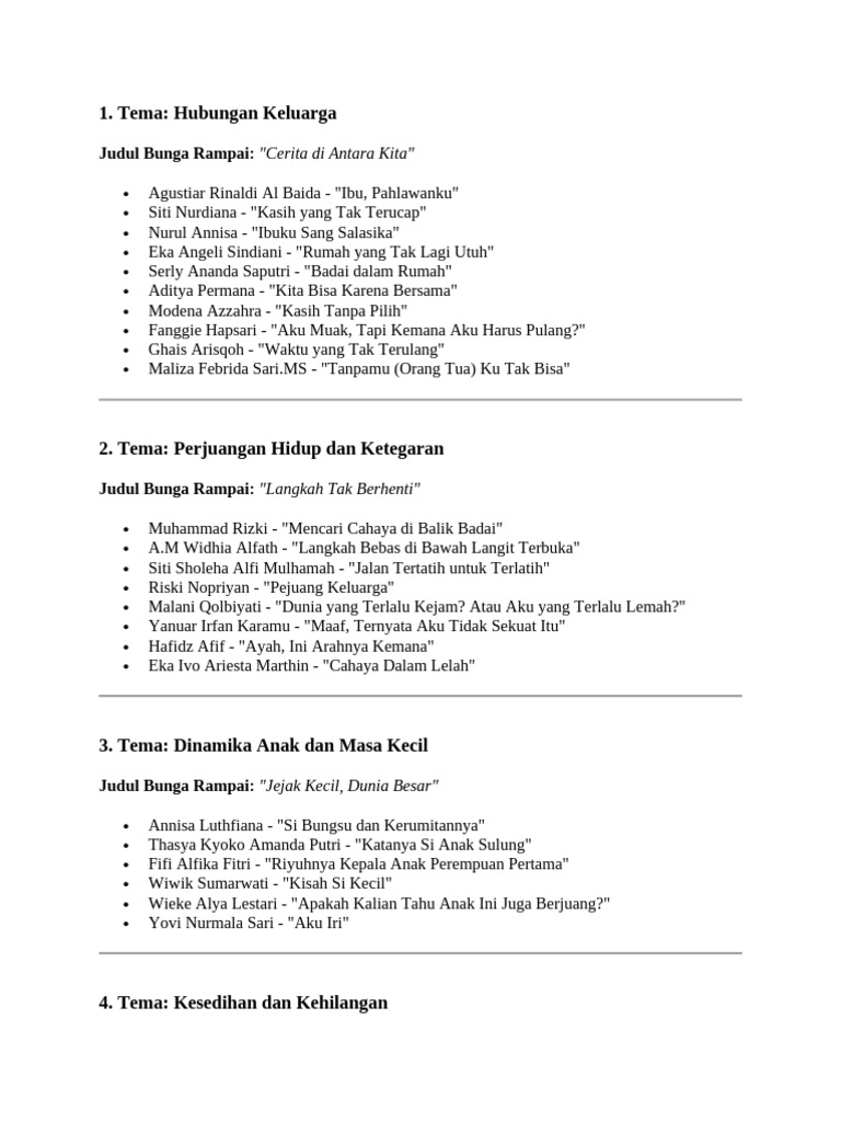 Judul Buku Bunga Rampai Dan Pembagian Kelompok | PDF