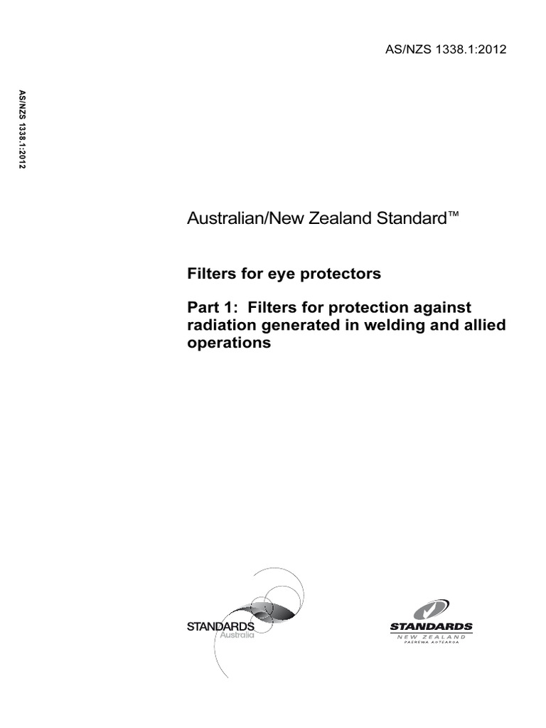 AS1338.1-2012 Filters For Eye Protectors Part 1 | PDF | Optical Filter ...