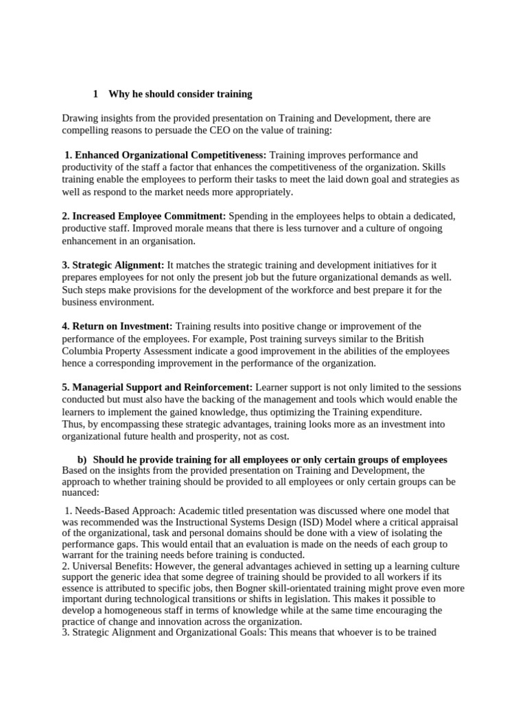 ASSIGNMENT 2D - Case and Questions, Training Development | PDF | Performance Appraisal | Business