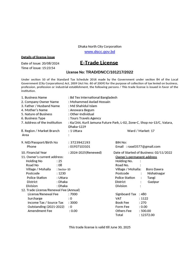 BD Tex International Bangladesh | PDF | Payments | Government Finances