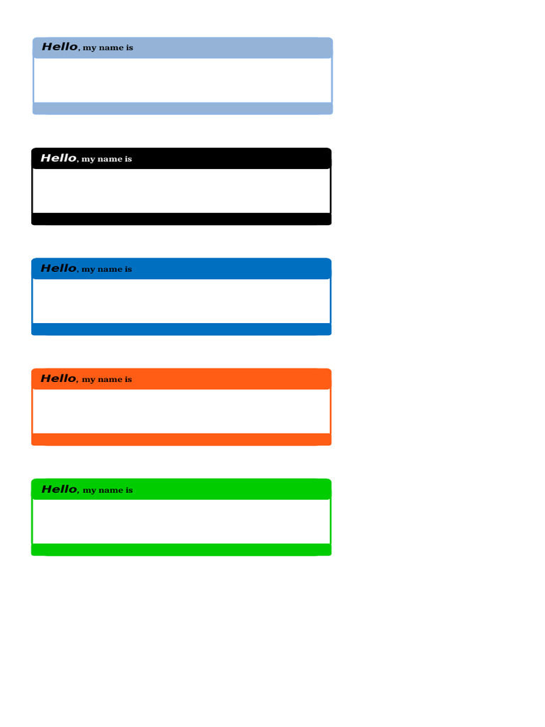 Name Tag Template Design | PDF
