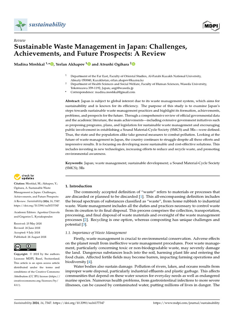 Japan's Sustainable Waste Management Review | PDF | Waste Management ...