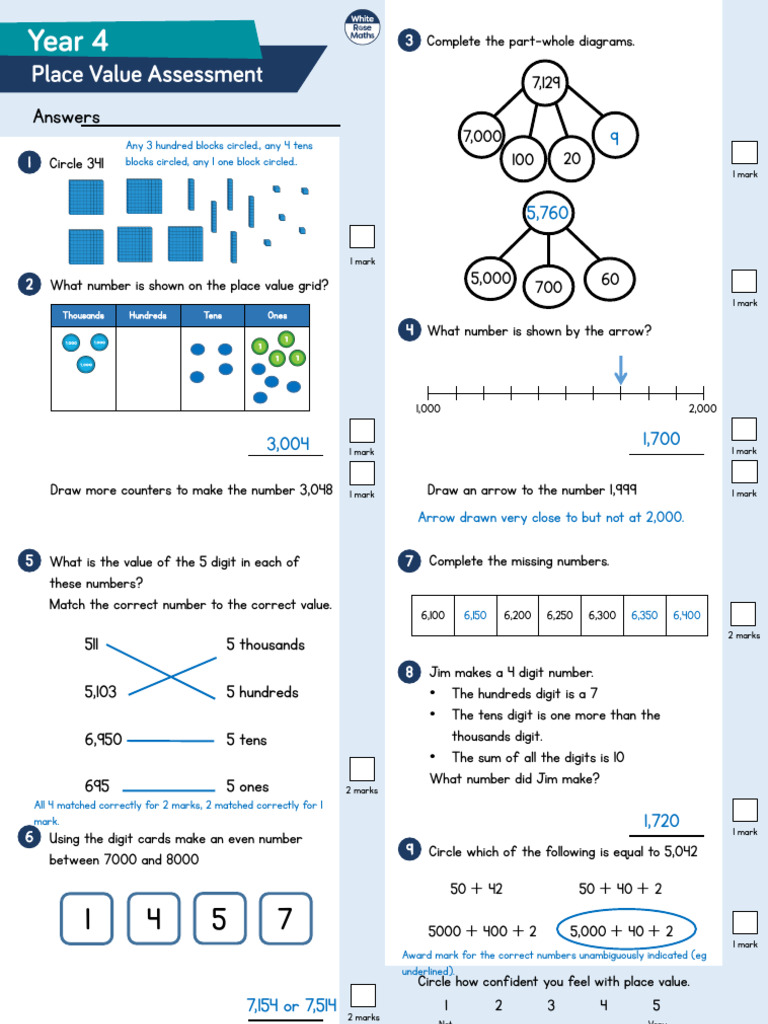 Year 4 Place Value Answers | PDF