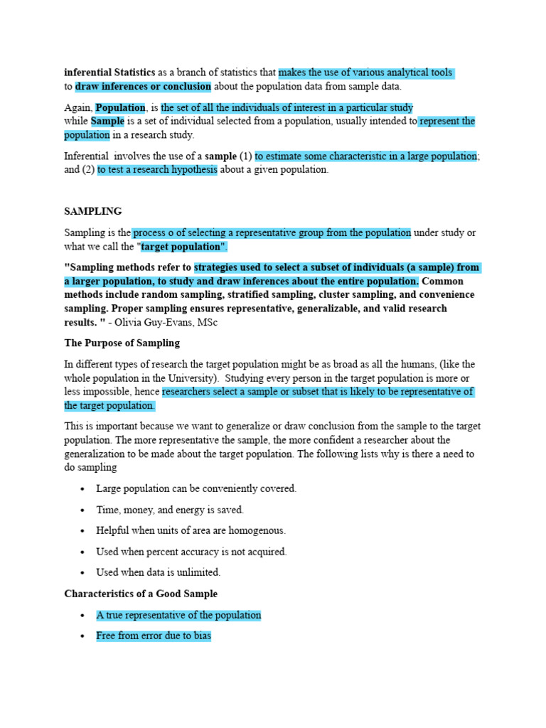 STATISTICS-REVIEWER-SAMPLING-METHODS | PDF | Sampling (Statistics) | Statistics