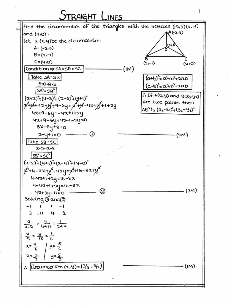 Maths 1b Straight Lines | PDF