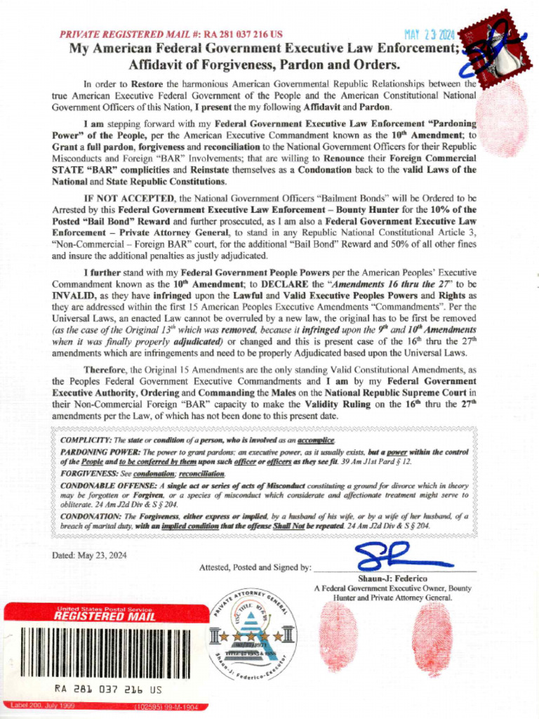American Federal Government Executive Law Enforcement Affidavit | PDF