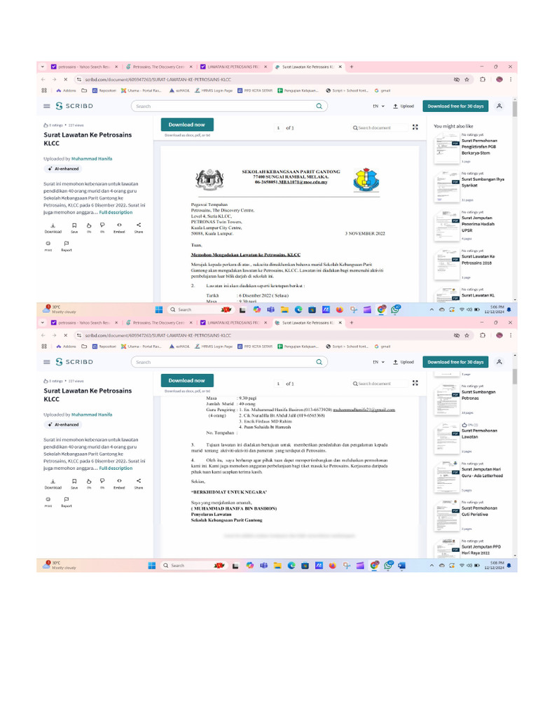 Contoh Surat Diskaun Tiket | PDF
