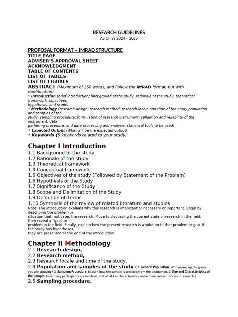 RESEARCH GUIDELINES Proposal | PDF | Hypothesis | Methodology