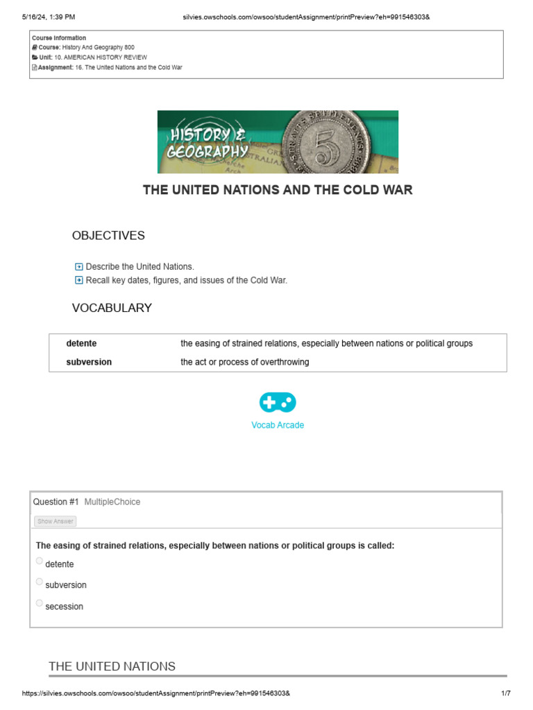 UN and Cold War Overview | PDF | Soviet Union | World Politics