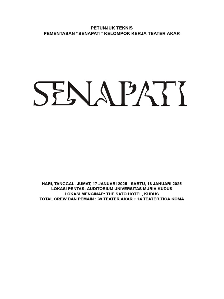 Petunjuk Teknis Senapati Kudus (1) | PDF