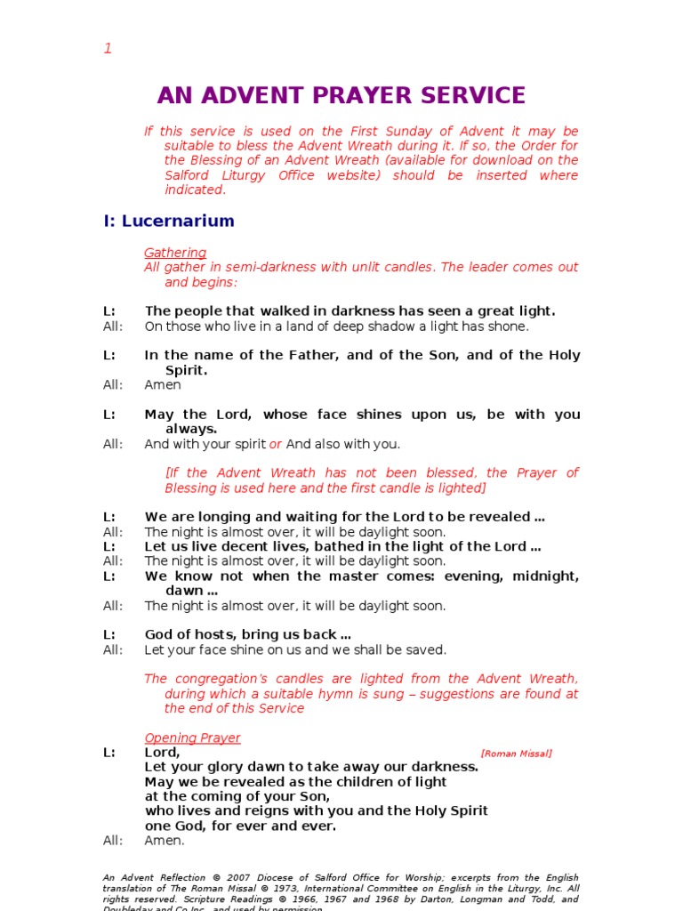 An Advent Prayer Service | PDF | Jesus | Prayer