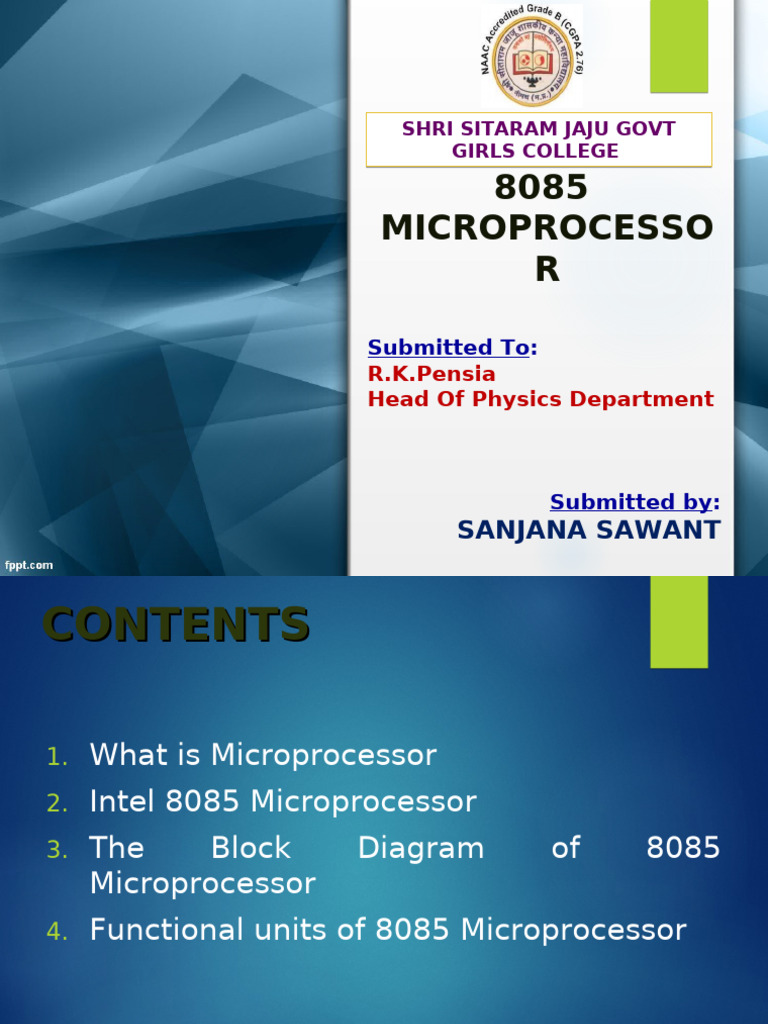 Microprocessor8085 - Sanjana Sawant | PDF | Central Processing Unit | Integrated Circuit