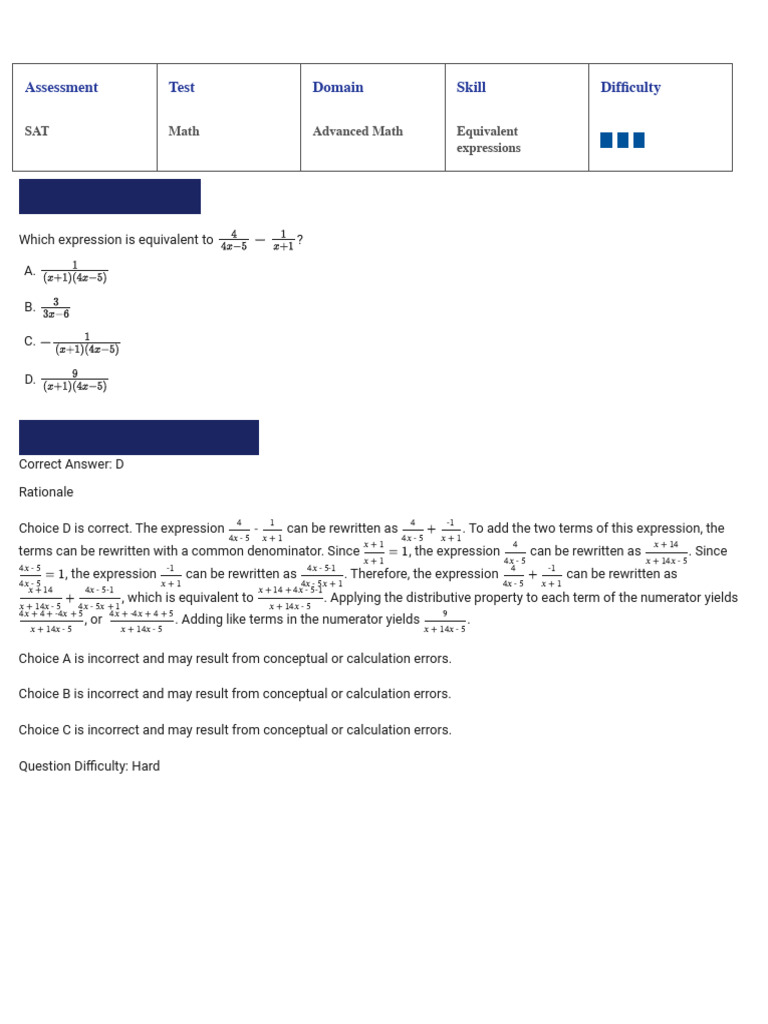 SAT Math Packet 2 Answers | PDF | Equations | Function (Mathematics)