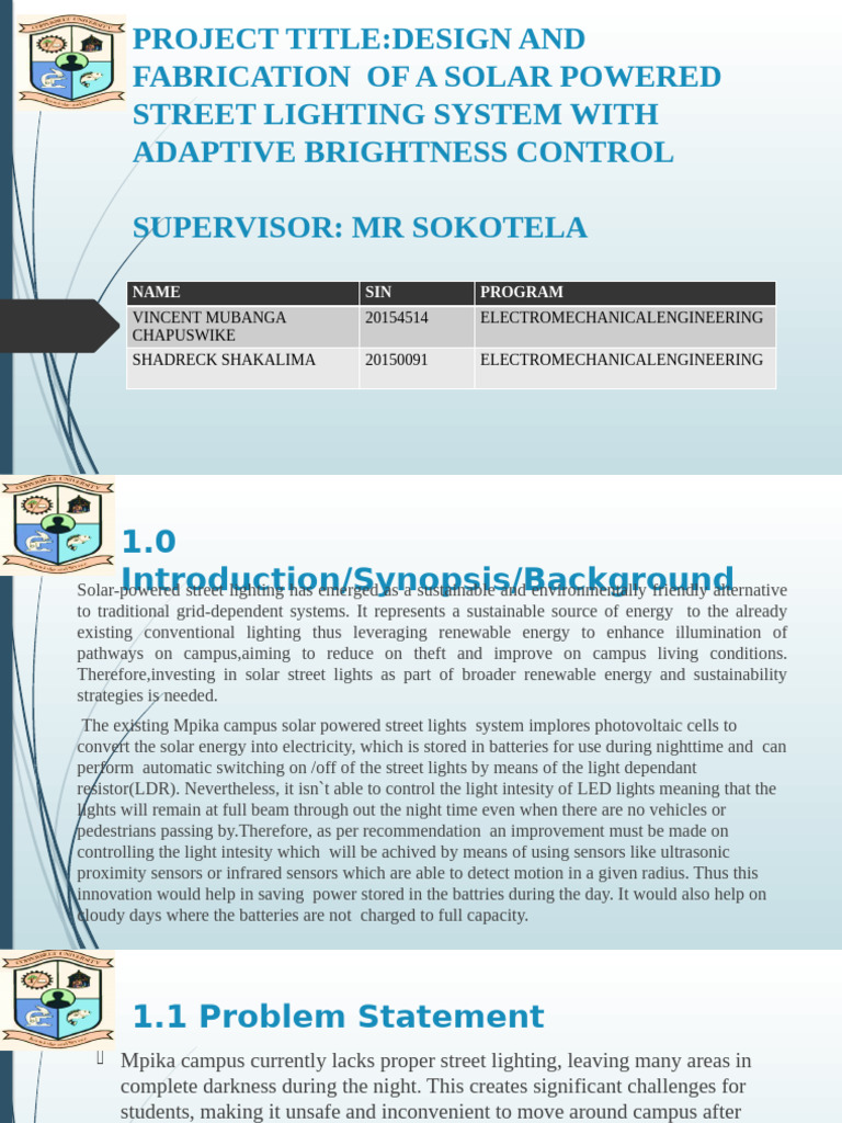 Solar Powered Street Lighting With Adaptive Brightness Control (First ...