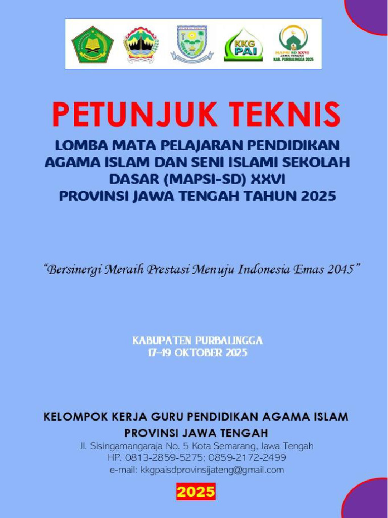 Juknis Lomba MAPSI SD 2025 Jateng | PDF