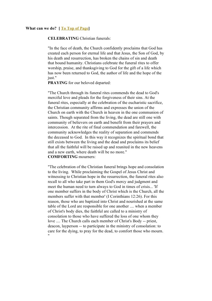 Death=Homily | Funeral | Laity